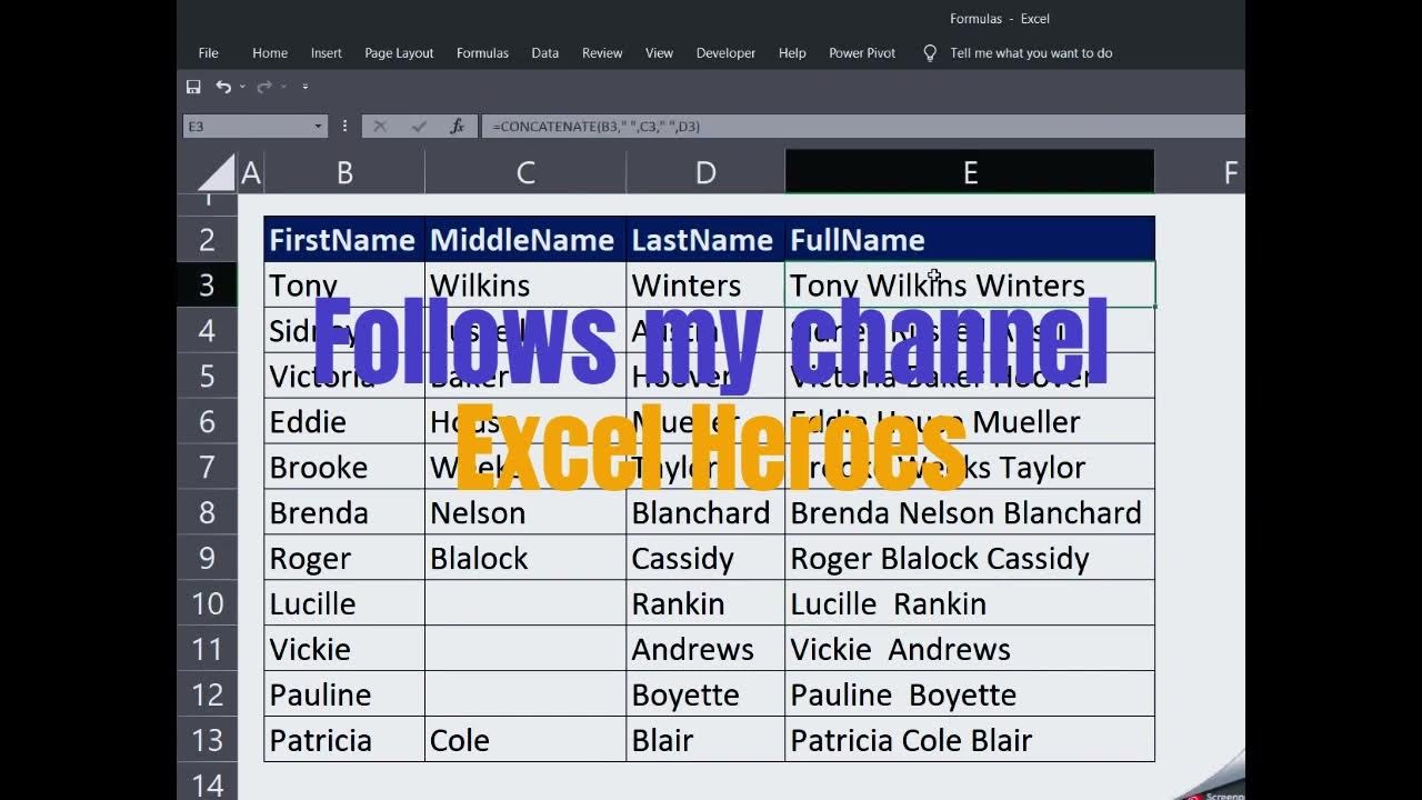 9. How to use Text Join Function in MS Excel- Excel Heroes - YouTube