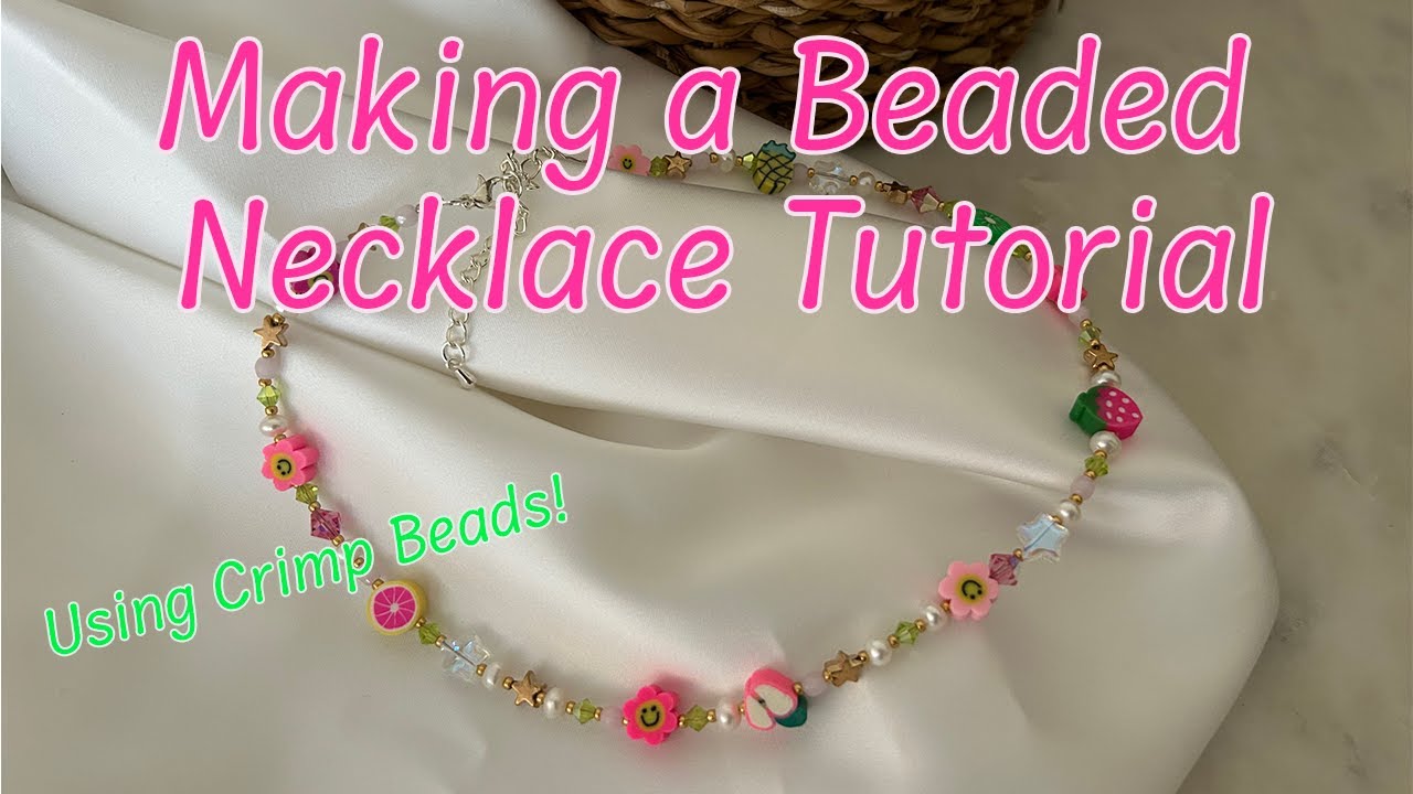 Beginner Beaded Necklace Tutorial | DIY Jewelry - Using Crimps - YouTube