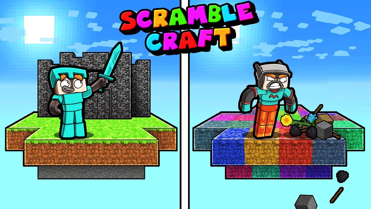 Minecraft Skywars But All Crafting Recipes are RANDOM! (Scramble Craft ...