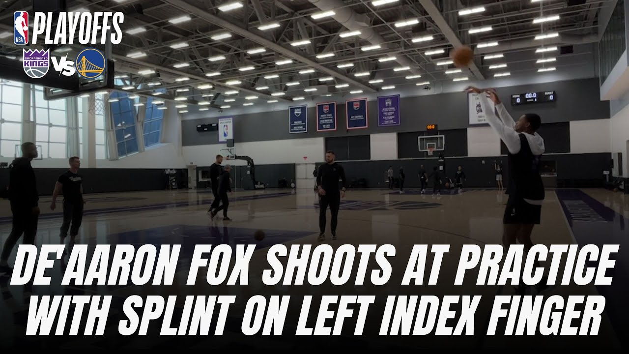 De'Aaron Fox shoots at practice following finger injury vs. Warriors ...