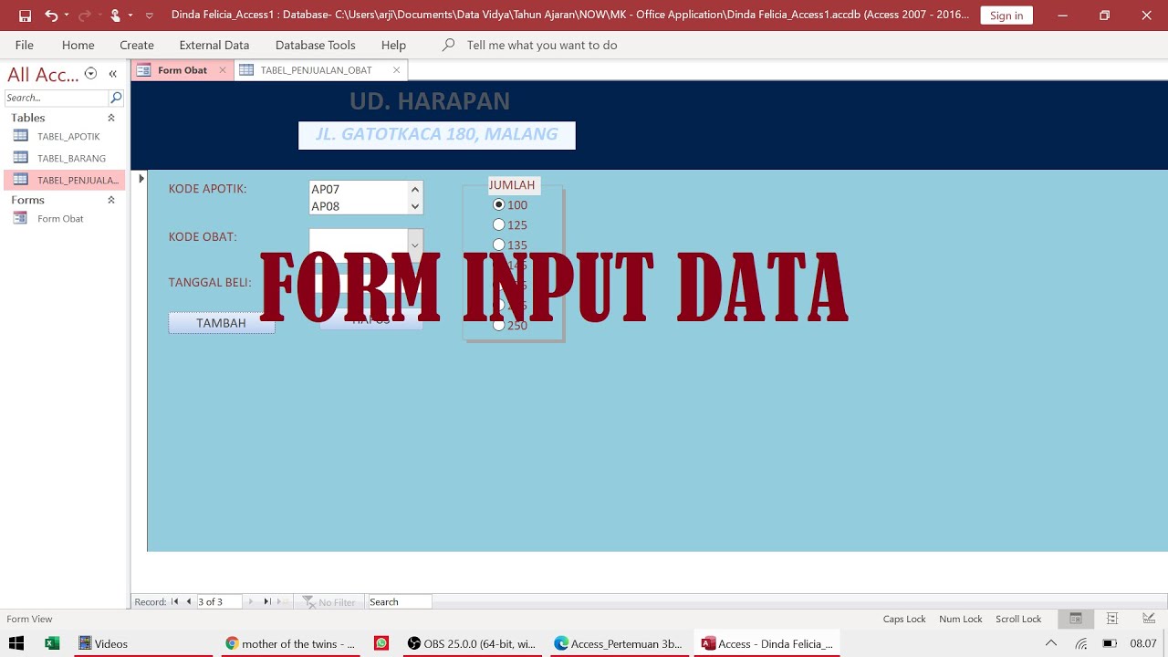 M. Access - Form Input Data - YouTube