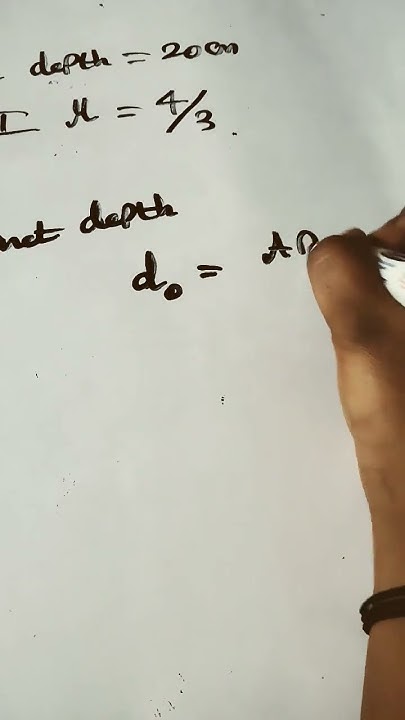 Class 10 - physics - numericals - calculate apparent depth when Refractive index is given - YouTube