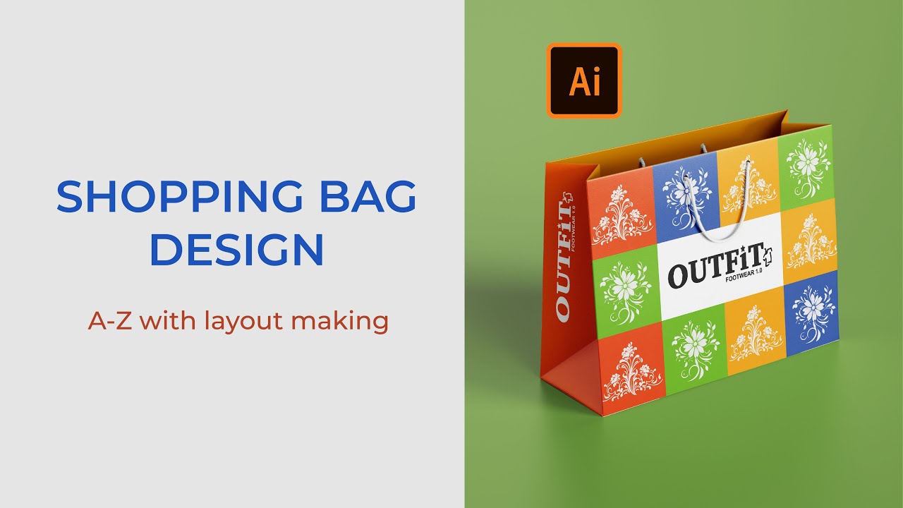 Shopping Bag layout and design || Adobe Illustration - YouTube