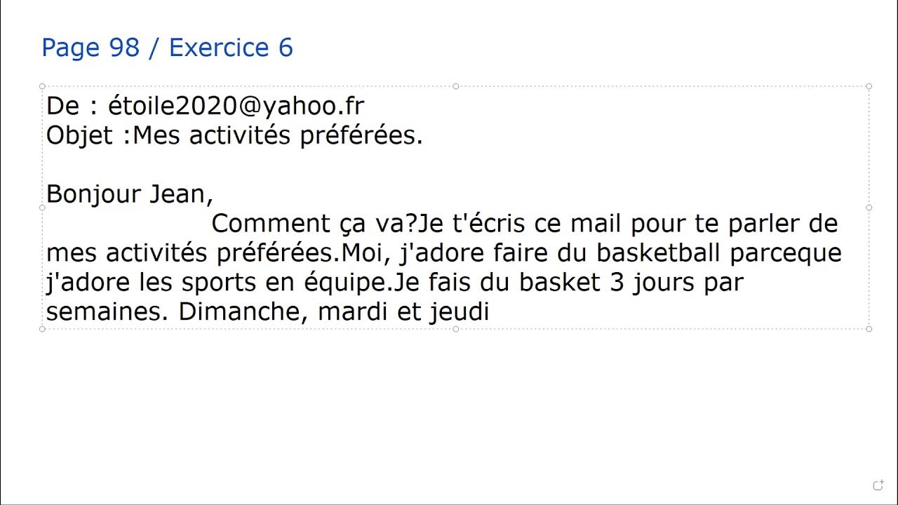 Fr-G8-DELF A2 -Page 98-Ex6 - YouTube