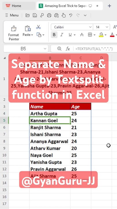 Textsplit function in Excel. #shorts #shortsfeed #shortsviral #exceltips #exceltricks # ...