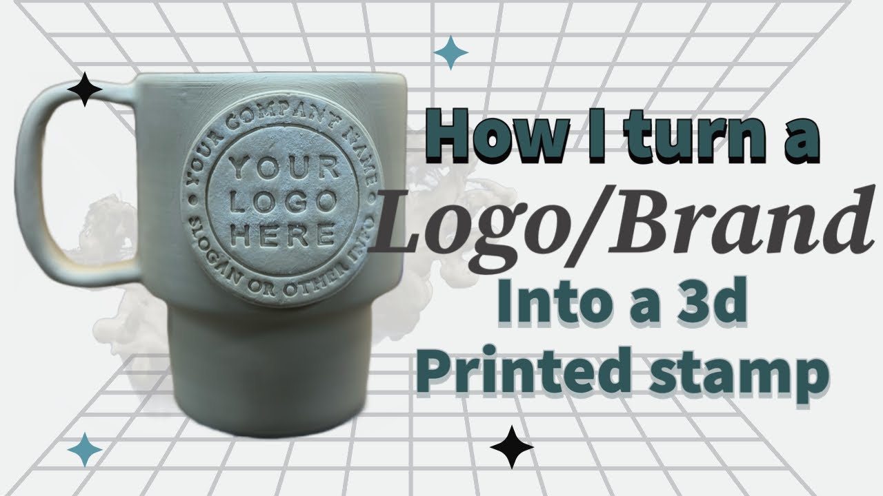 How I turn a 2D image into a 3D stamp for custom pottery logos - YouTube