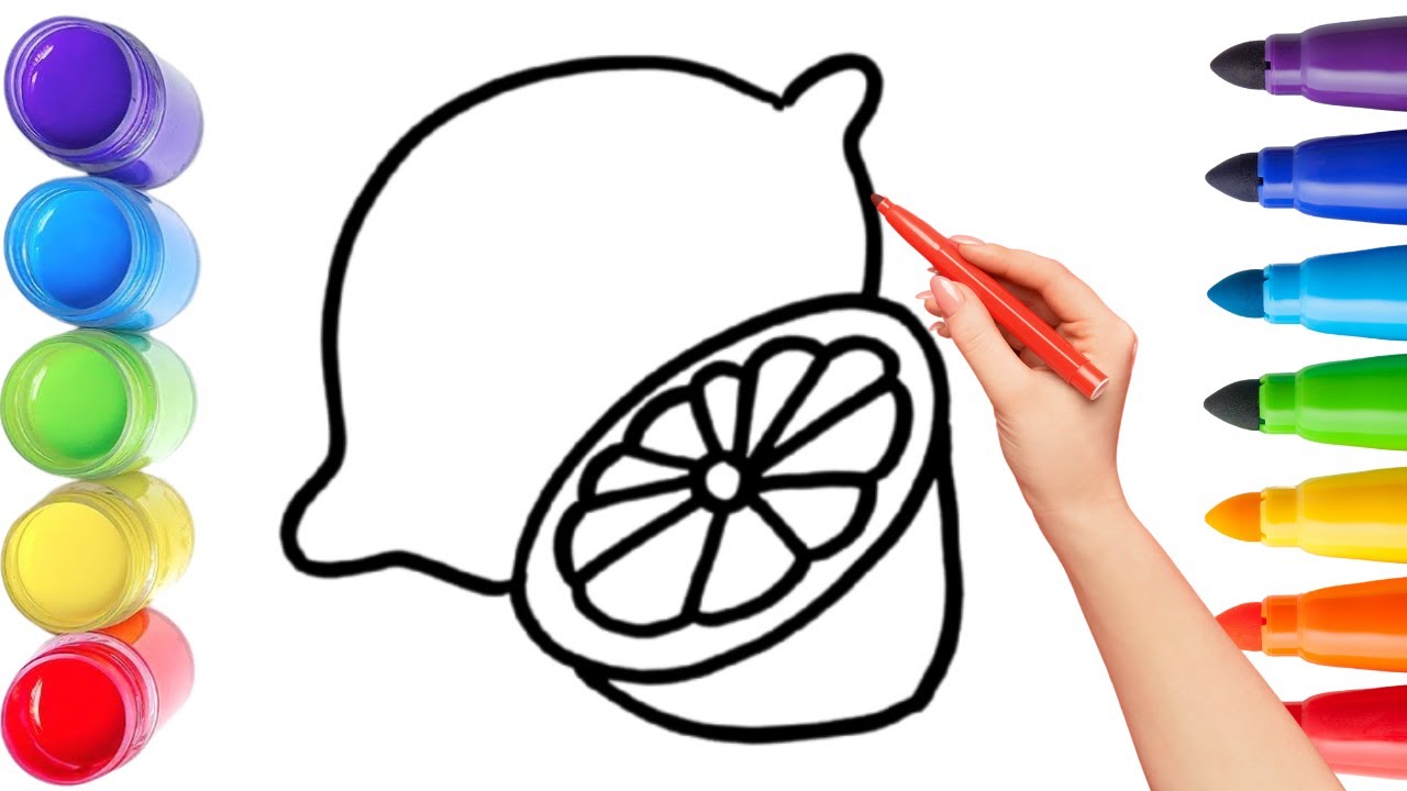 How To Draw cute lemon cake Drawing, Painting & Coloring For Kids and ...