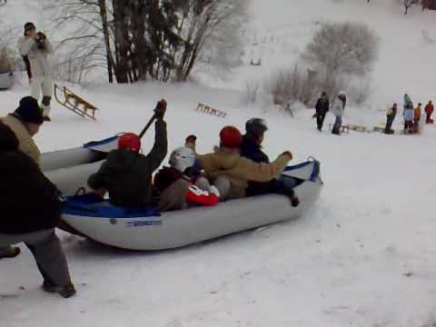 Snow Kayaking in a Sea Eagle Explorer - YouTube