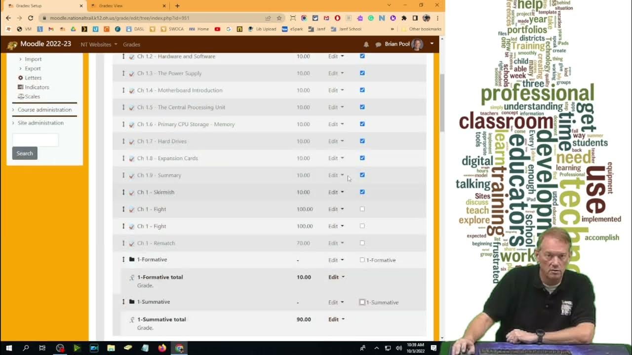Moodle gradebook setup, categories, and extra credit - YouTube