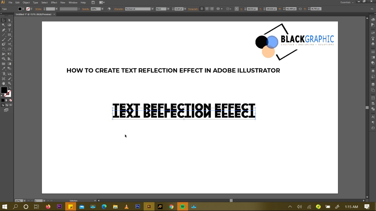 HOW TO CREATE TEXT REFLECTION EFFECT IN ADOBE ILLUSTRATOR - YouTube