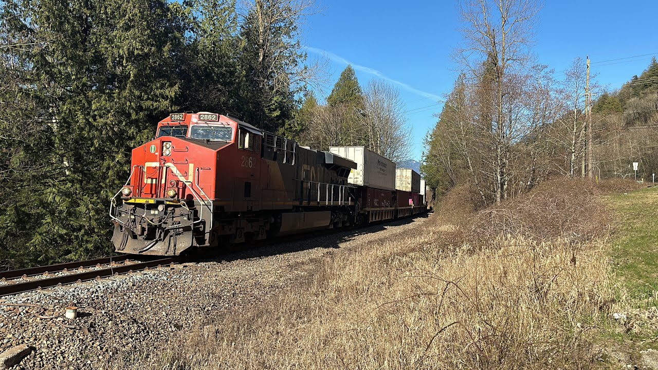 Trains BC 2024: CN 105 (Intermodal Train) @ Cheam View Canada 16MAR24 ...