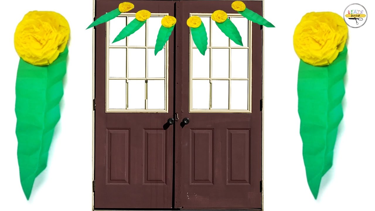 Crepe Paper Garland DIY | Durga Puja Decoration At Home | Paper ...