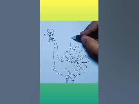 رسمة طاووس علموها لاولادكم #رسومات_سهله #تعليم_رسم #رسم_اطفال - YouTube