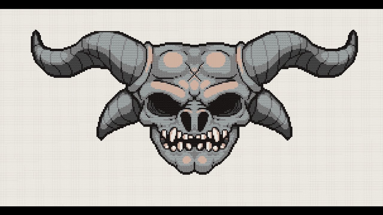 (T.B.O.I.) Mega Satan Minecraft Pixel Art - YouTube