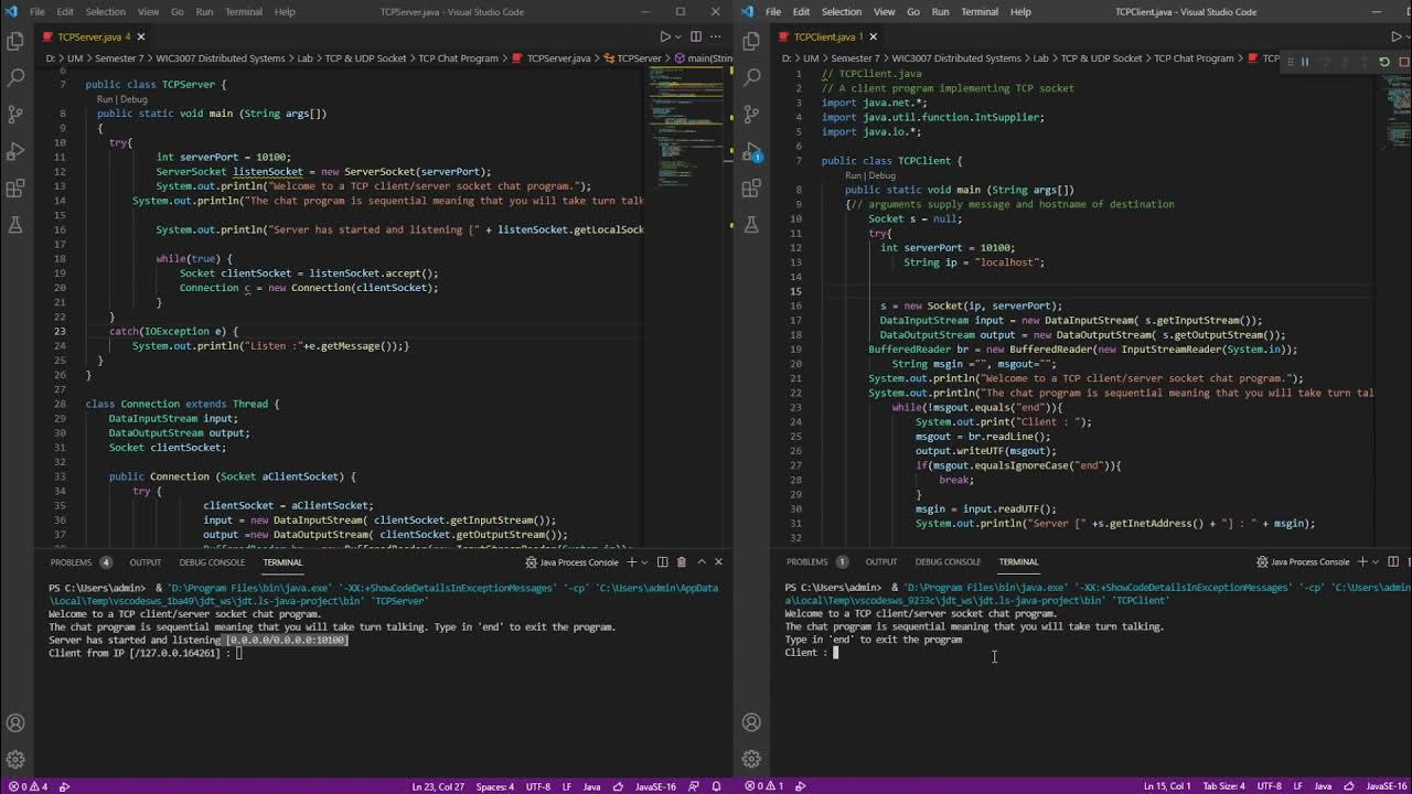 Simple chat program using Java TCP Socket Programming - YouTube
