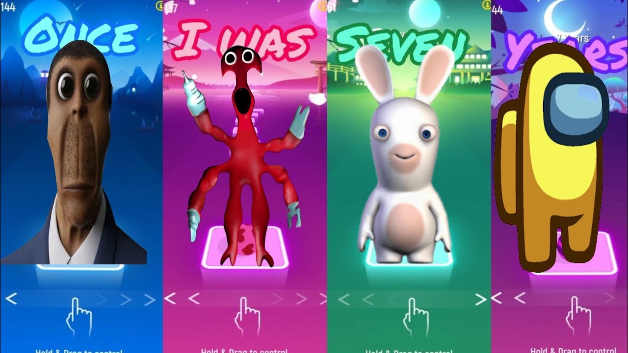 Obunga🆚SYRINGEON🆚Rabbids Invasion🆚Among Us🔥Who is best player?? - YouTube
