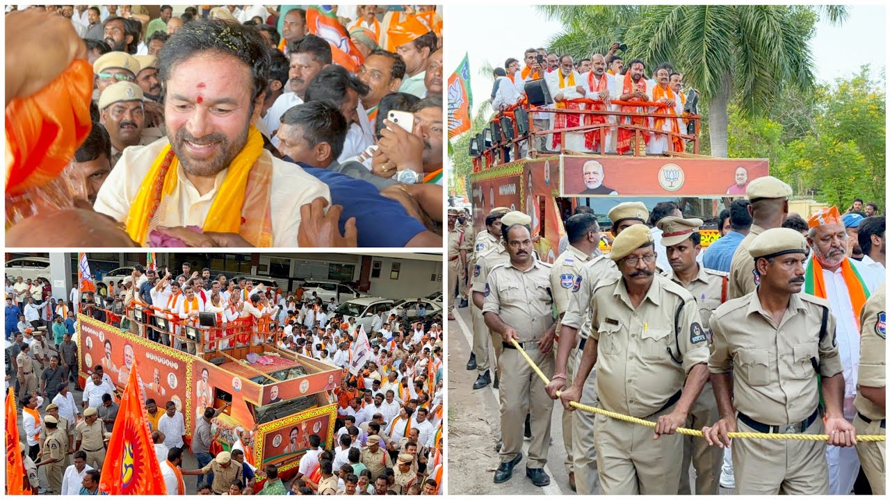 Secunderabad Mp Kishan Reddy Grand Welcome From Begumpet Airport ...