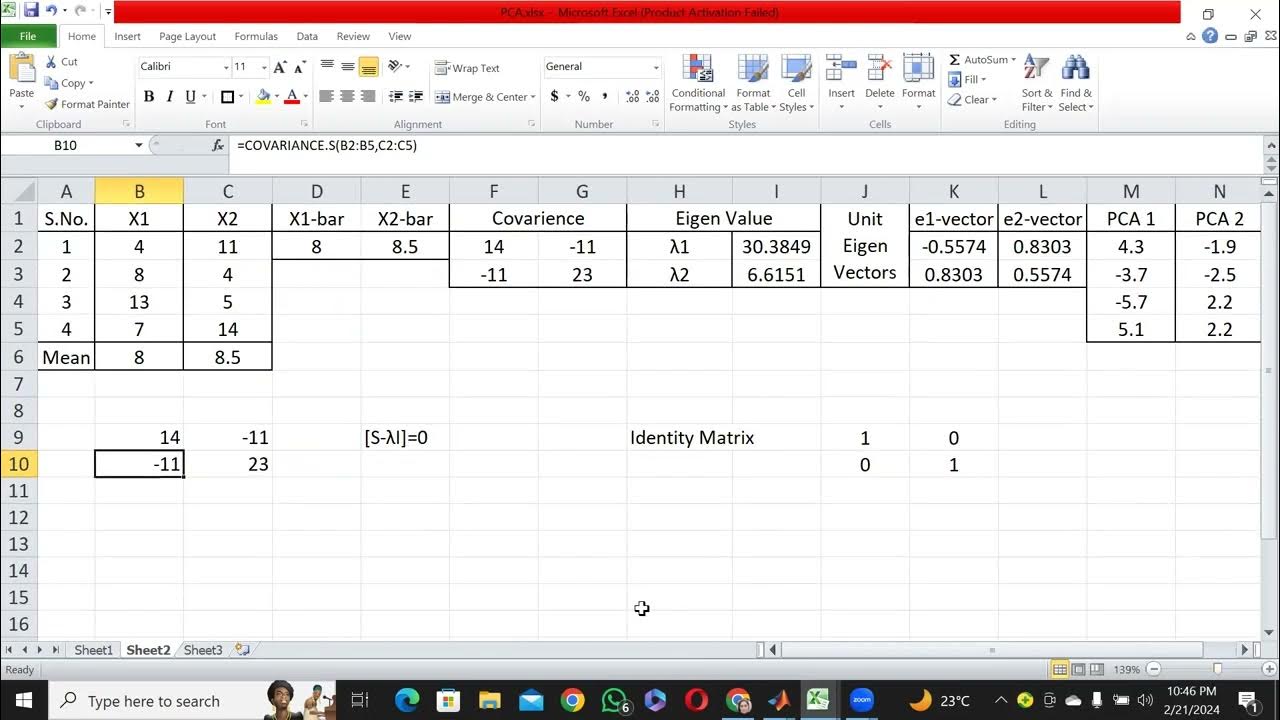Principal Component Analysis using Excel and Matlab - YouTube