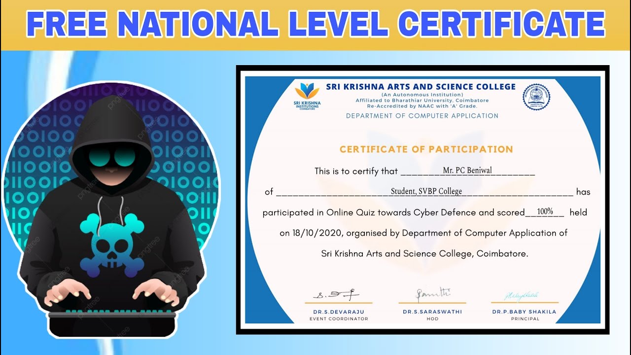 National Level Certificate | Free Online Quiz Certificate | Free ...