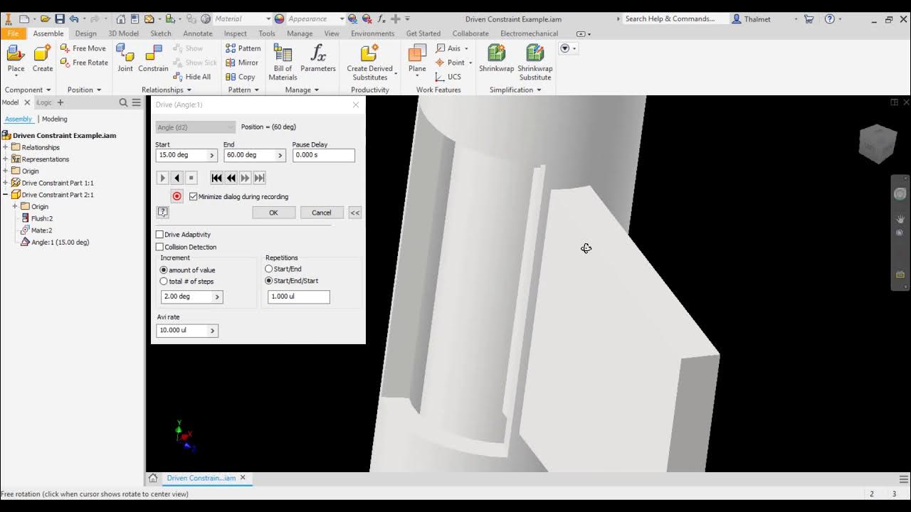 Driving Constraints In Autodesk Inventor Youtube