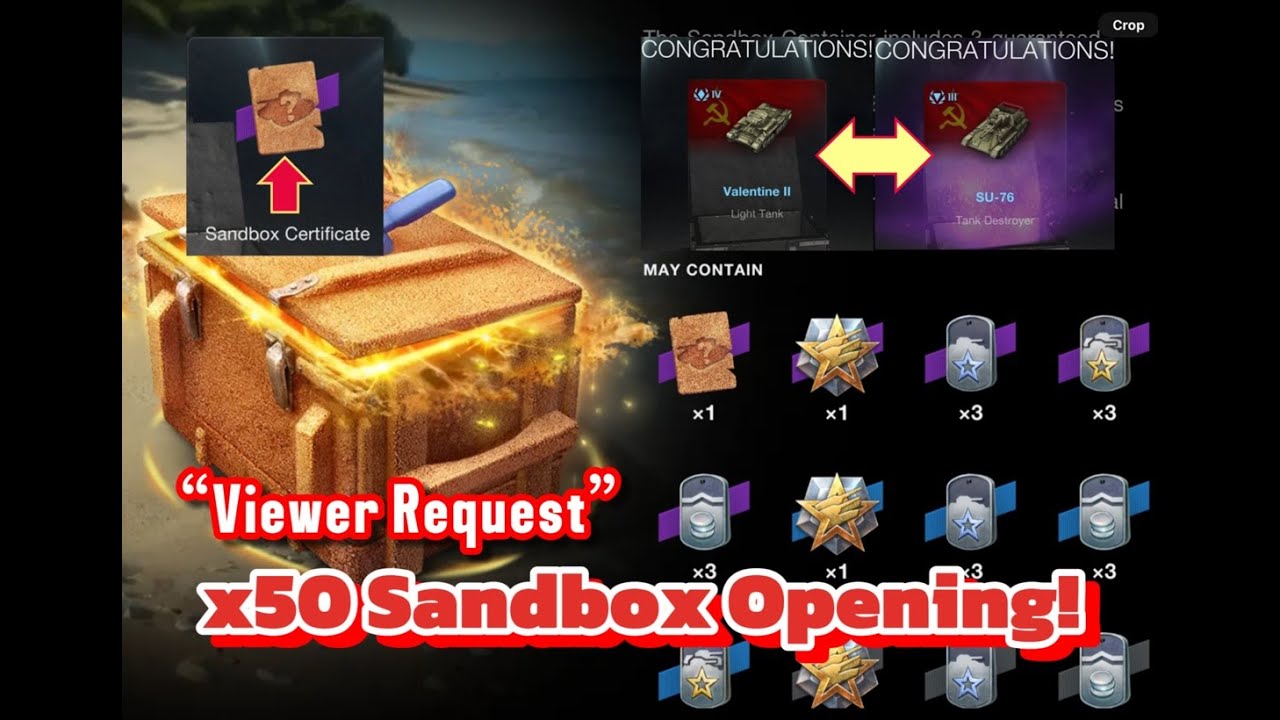 wot Blitz Crate Opening x50 Sandbox Container Opening in 4k! "Viewer ...