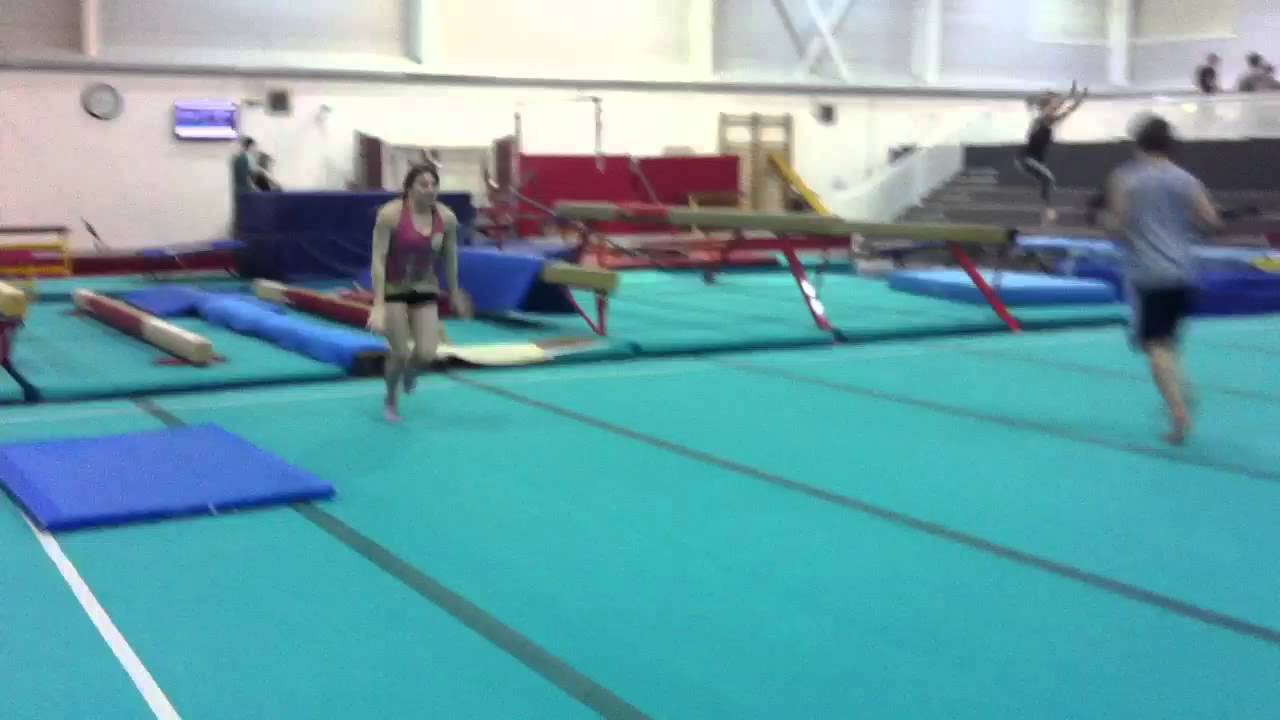 Gymnastics tumbling, round off straight back to splits - YouTube