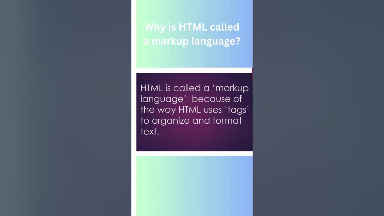 Why is HTML Called a Markup Language? #2024 #shorts #html #codingbasics - YouTube