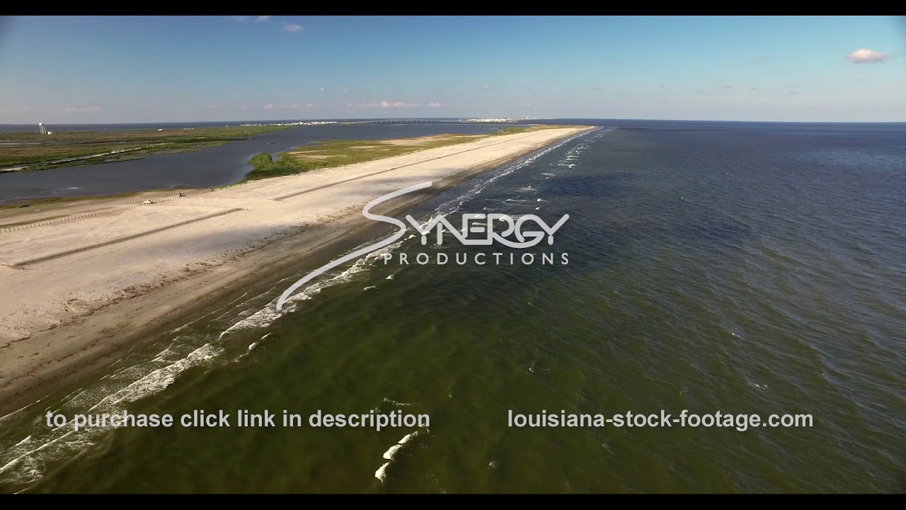 539 drone aerial grand isle port fourchon beach restoration video gulf ...