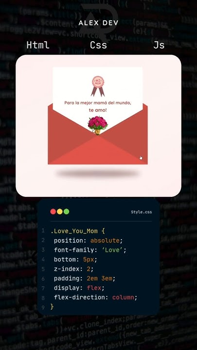 I love you Mom, Html, Css y Javascript Día de las madres #mom #ilove #loveyou #carta #code - YouTube
