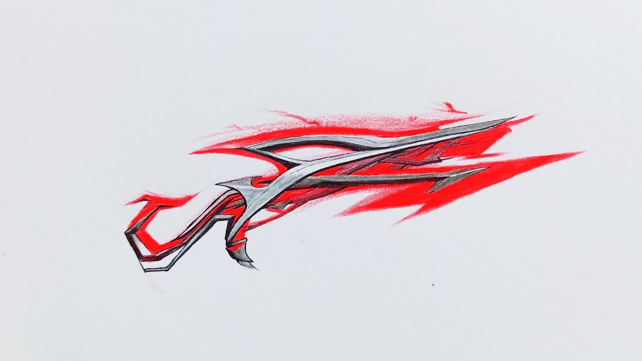 How to draw Skin M1014 Free fire || Vẽ M1014 Huyết Hoả Free fire - YouTube