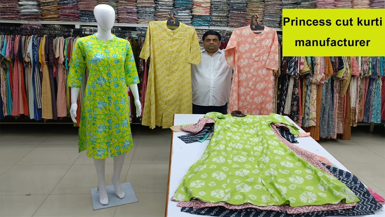 Princess cut kurtis, A-line side pocket kurti, Silk kurti manufacturer ...