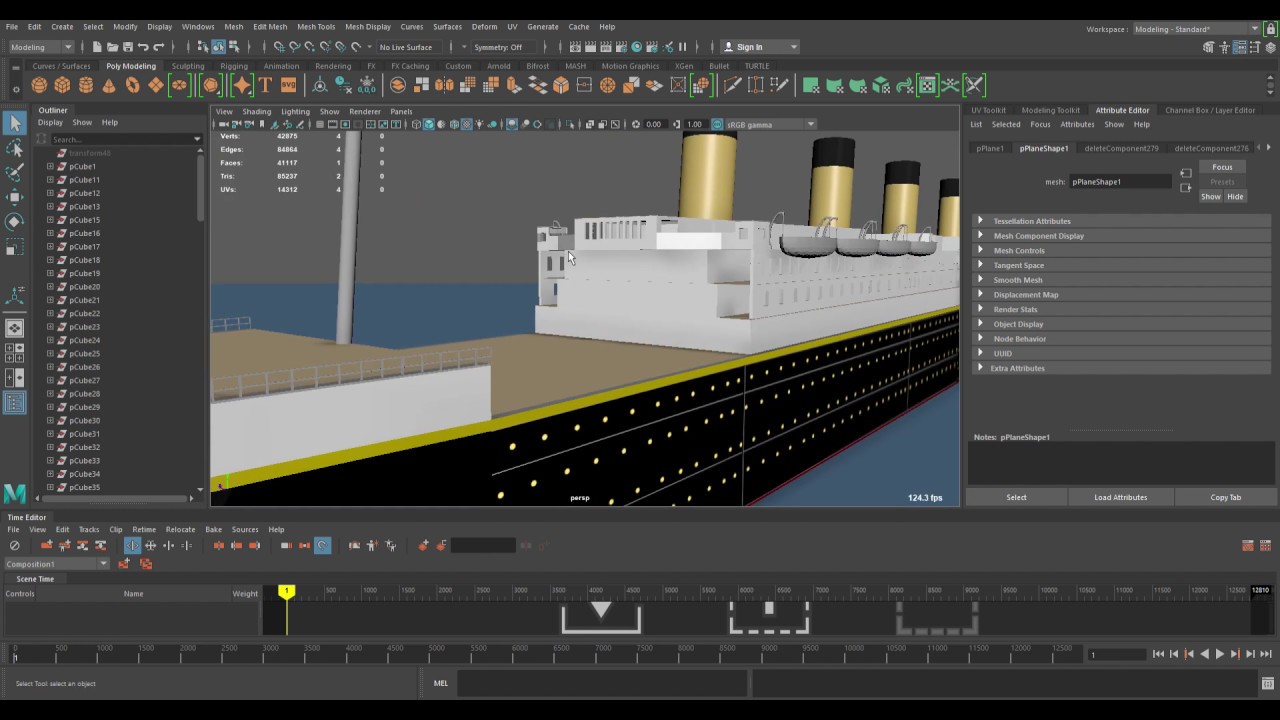 (WIP) RMS Titanic, 3D Model, Made with Maya! (College project) - YouTube