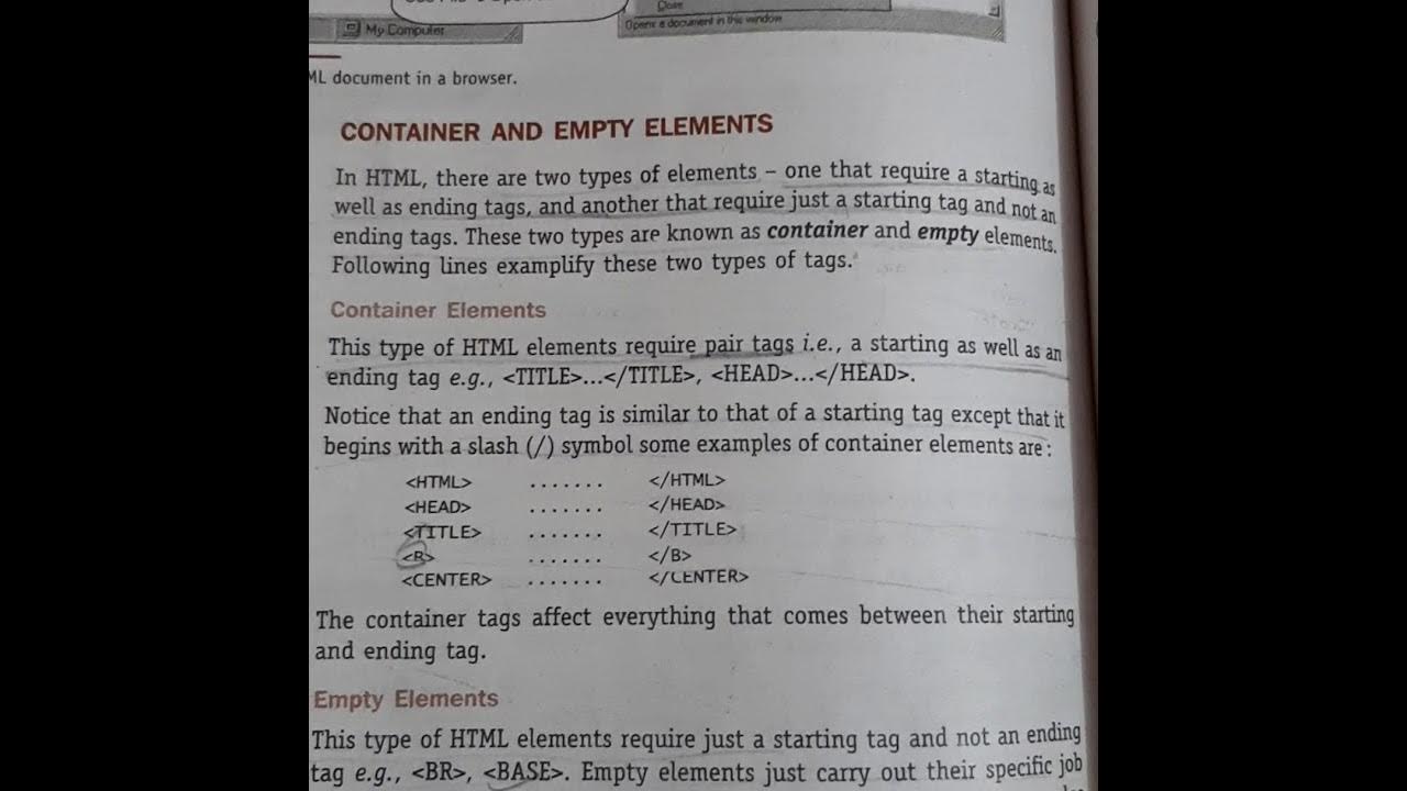 Difference between container tag and Empty tag in Html - YouTube