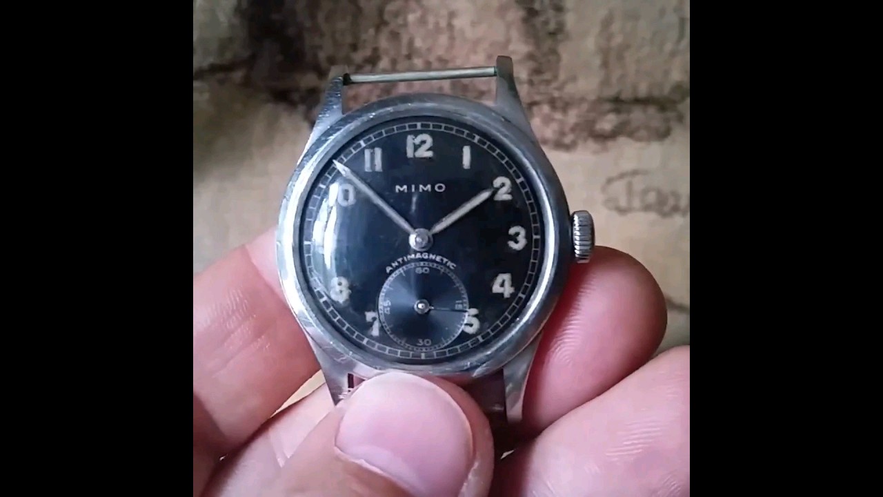 Rare military Mimo DH Wehrmacht watch 1940 - YouTube