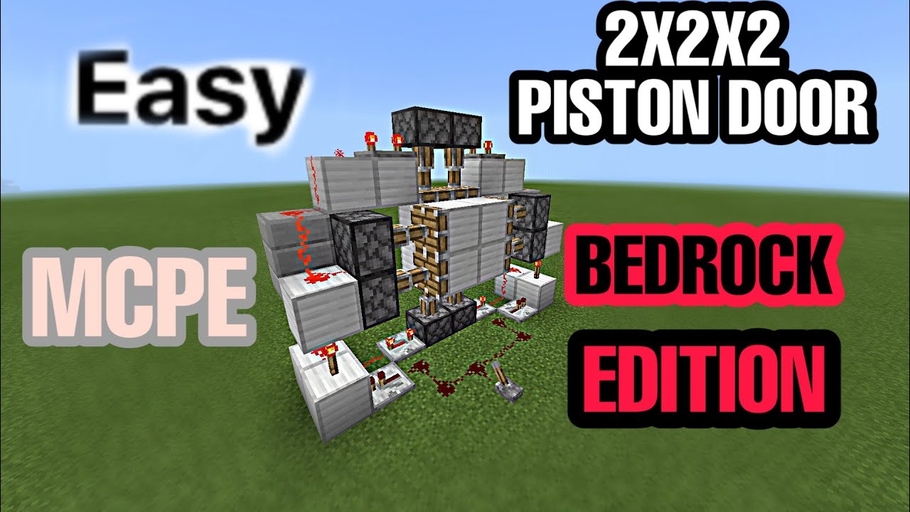 2x2x2 Piston Door Easy Mcpe Bedrock Redstone Cube Door 1366