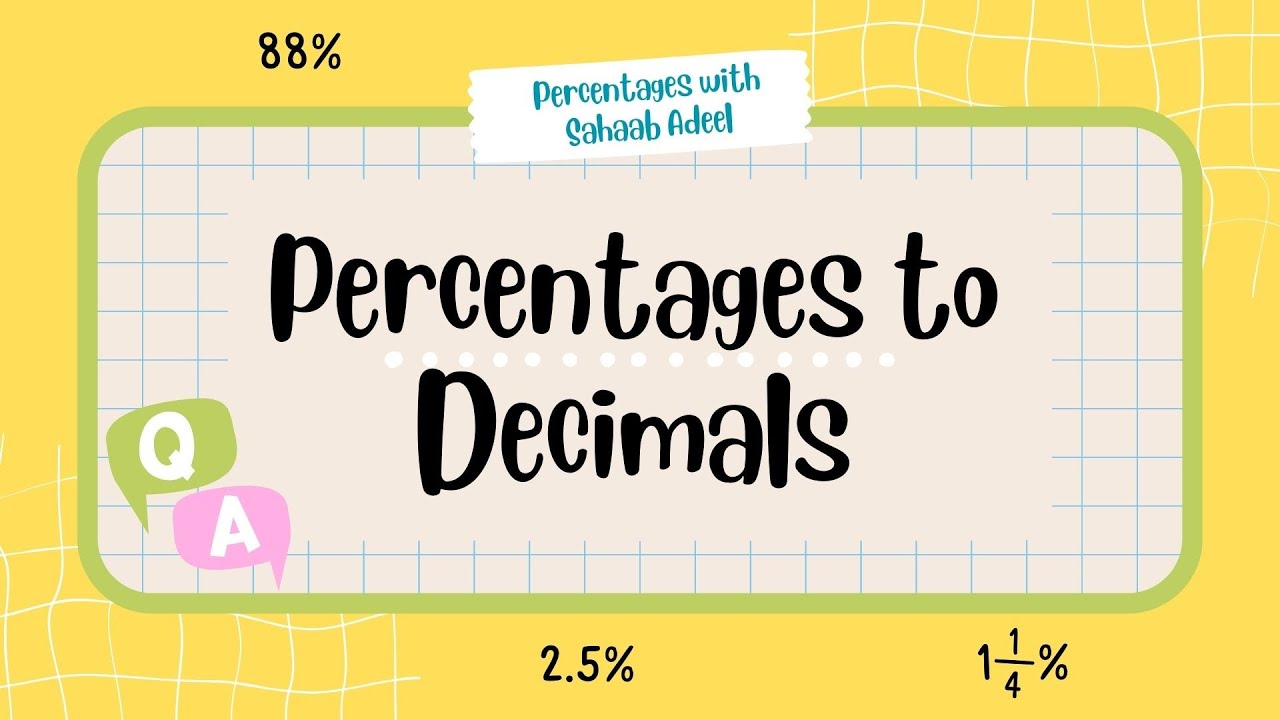 Convert Percentages to Decimals - YouTube