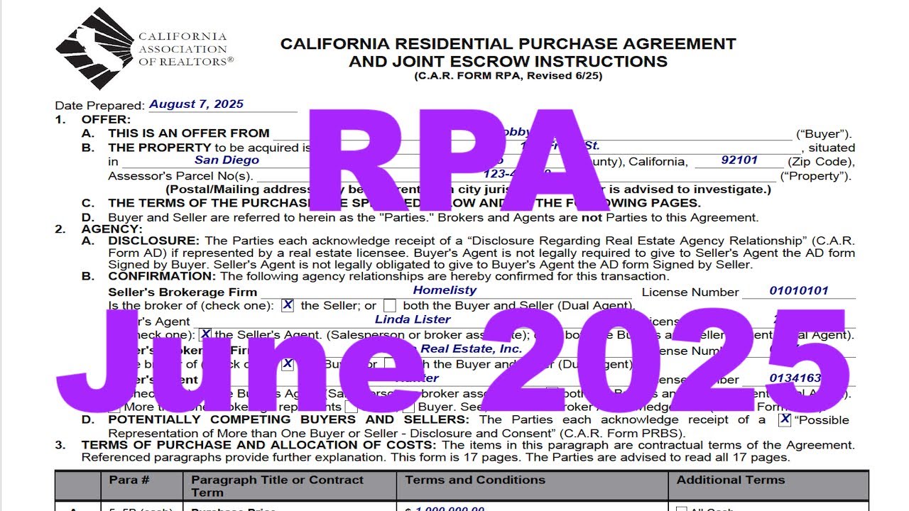 *New* Residential Purchase Agreement - 06/25 Update - Easiest & Fastest ...