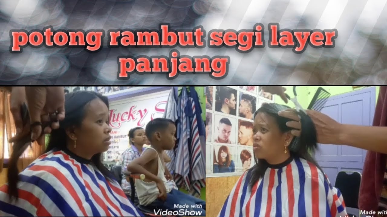 potong rambut segi layer panjang - YouTube