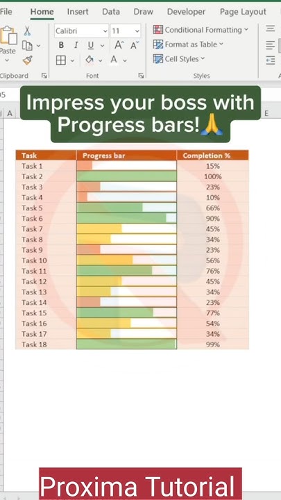 How to create progressive bars in ms excel #shorts #shortsfeed #microsoft #exceltutorial # ...
