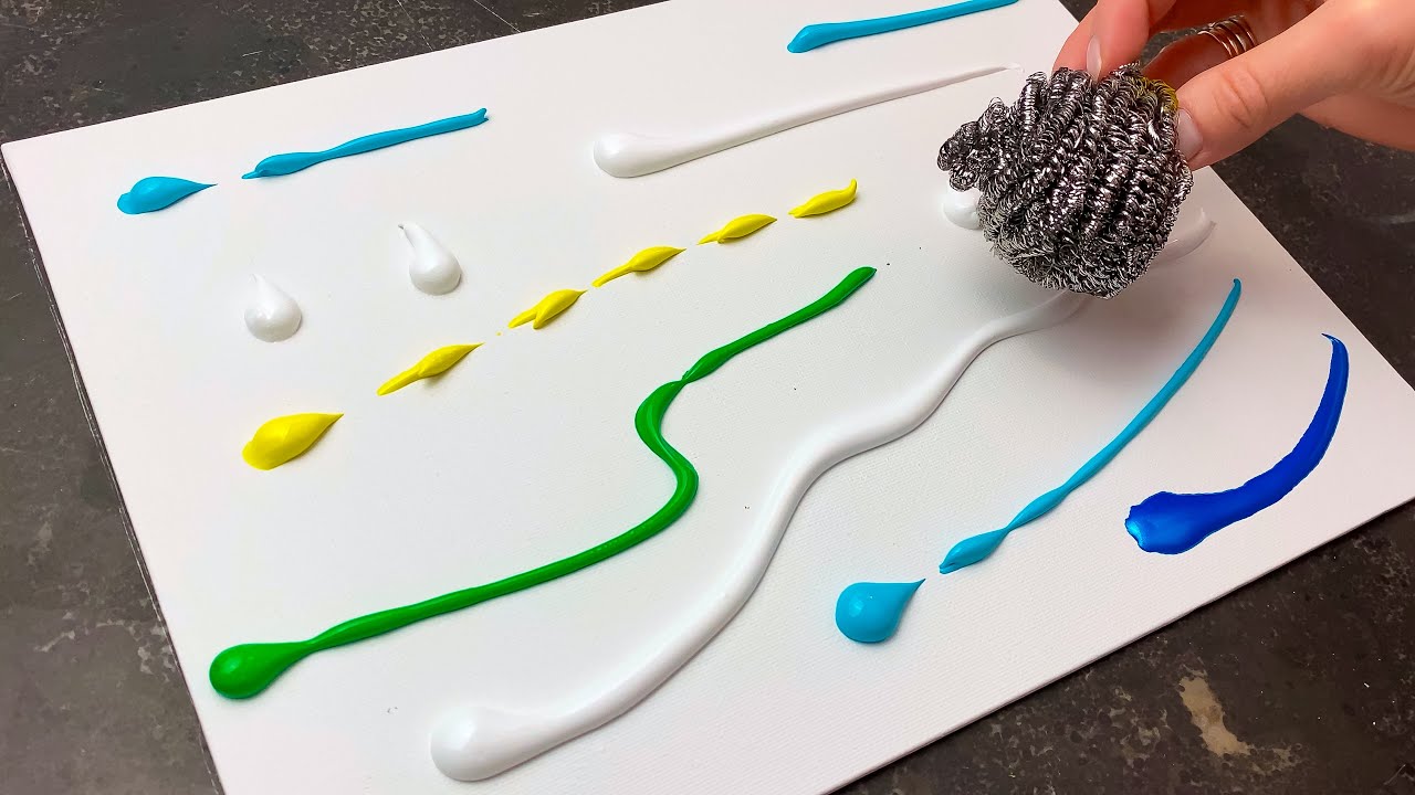 Cómo dibujar efecto de reflejo de agua / Técnicas de pintura acrílica ...