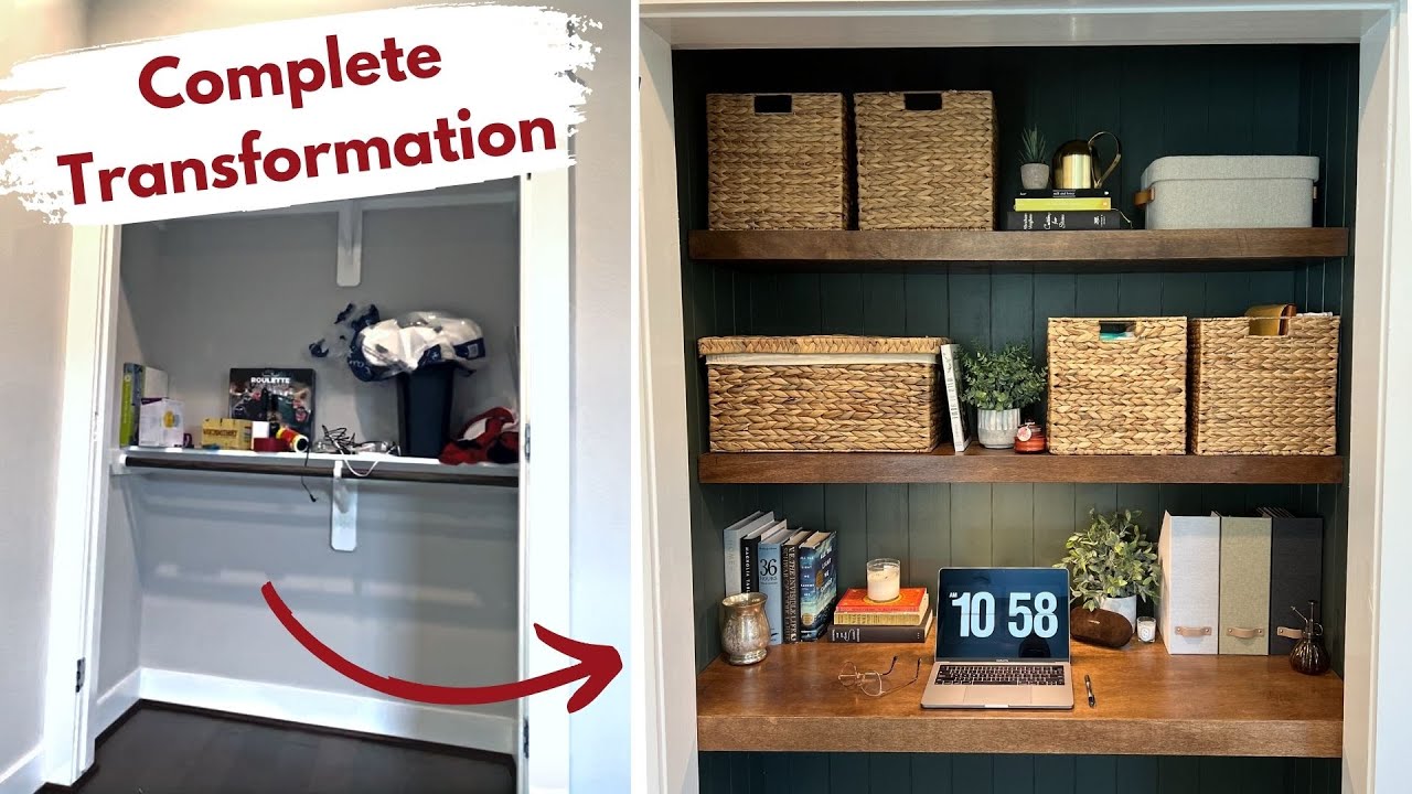 Closet Transformation with Built-In Shelving and Shiplap | Builds by ...