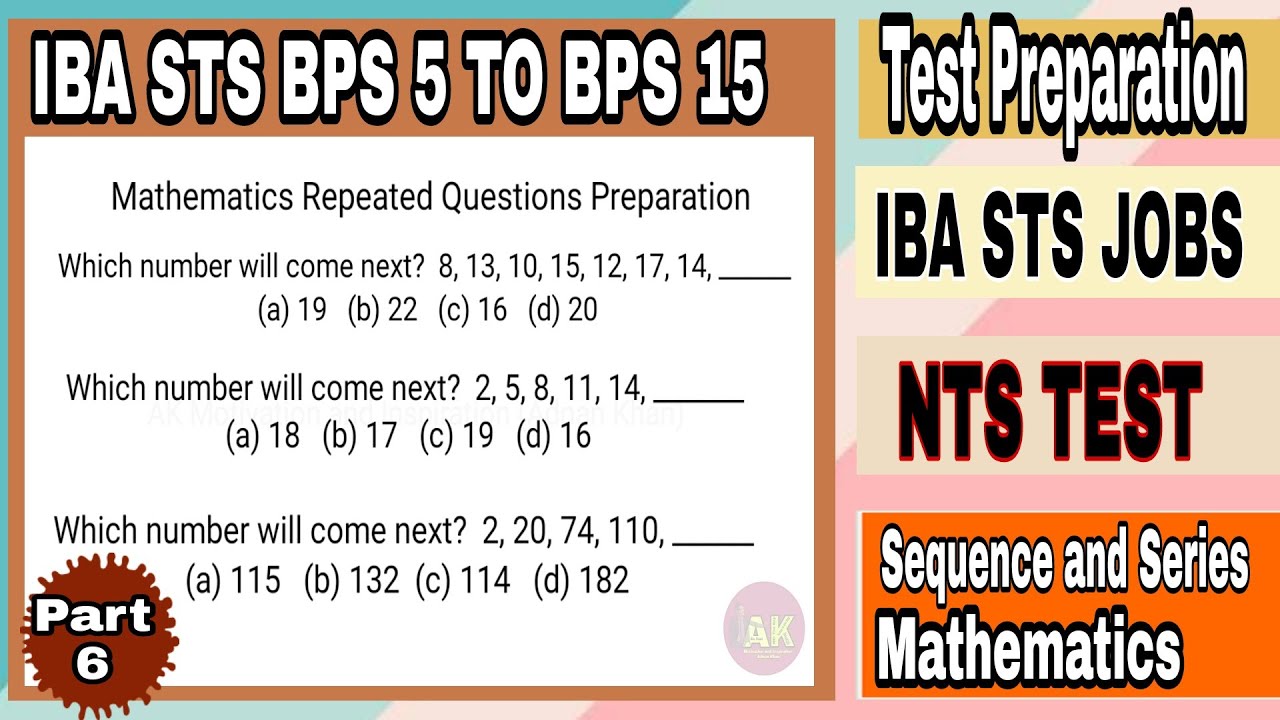 IBA STS BPS 5 TO BPS 15 Mathematics Preparation from past paper part (6 ...