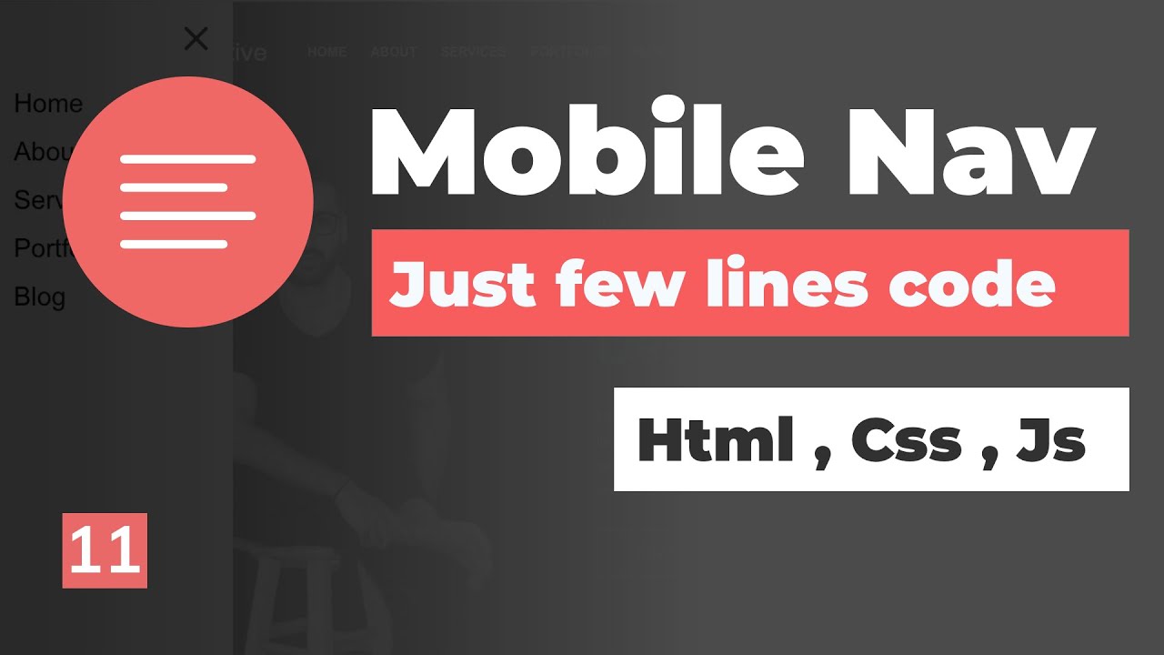 How To Create Mobile Navigation Menu Using Html Css And Js Portfolio 9774