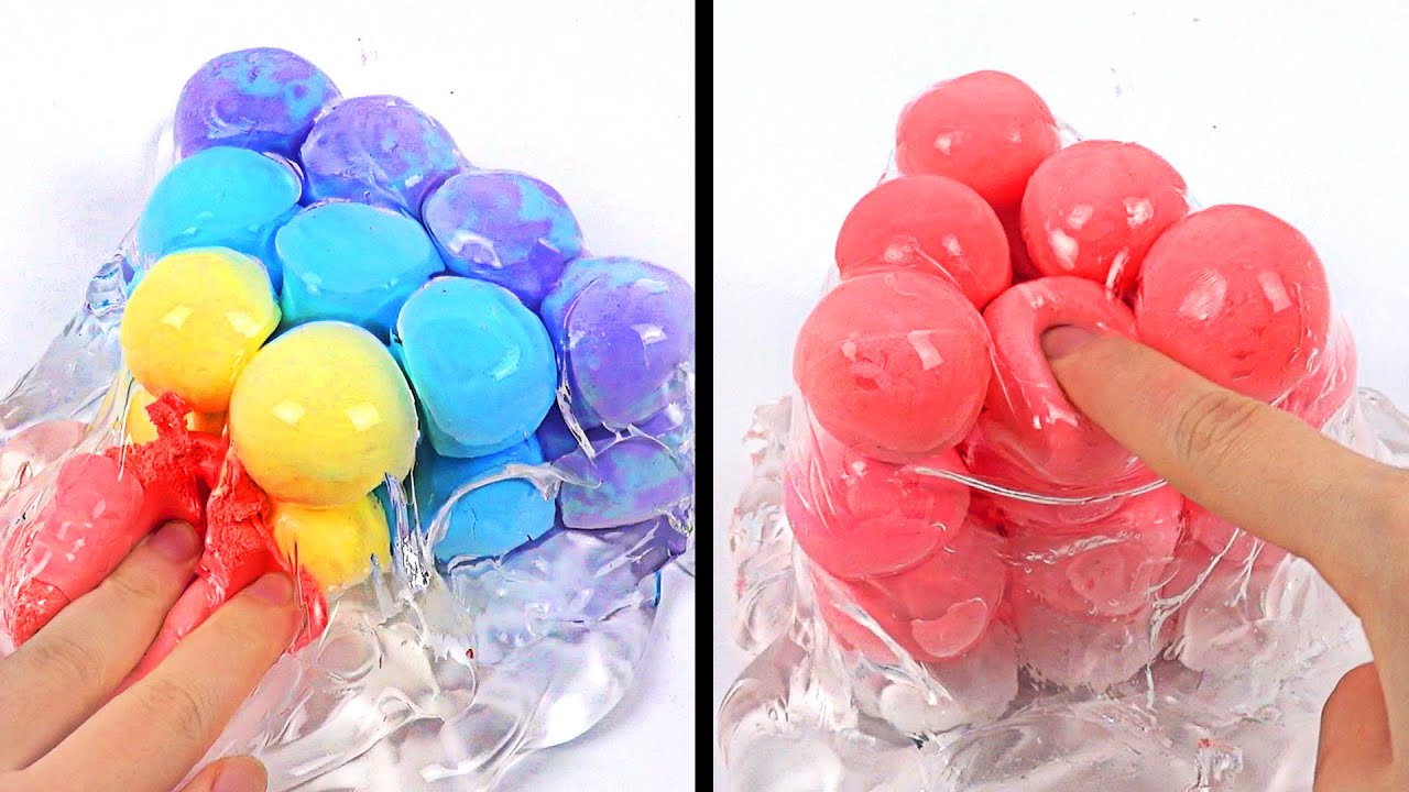 Ball cube cracking clay | Make slime with angel clay | Satisfying Slime ...