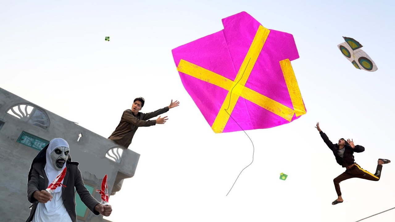Umer Vs Abubaker Kite Fly Challenge Vs Kite Caught Bhoot Mask | Kite ...