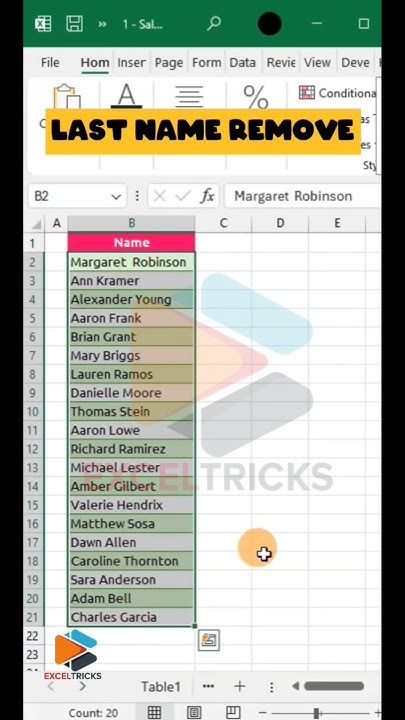 Remove First & Last Name in Excel | Quick Data Cleaning Trick #excel #exceltricks #exceltips ...