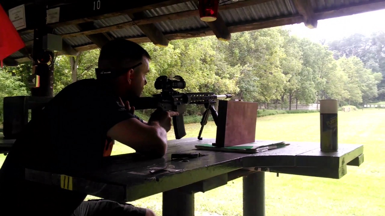 .458 socom Steel target head shot - YouTube