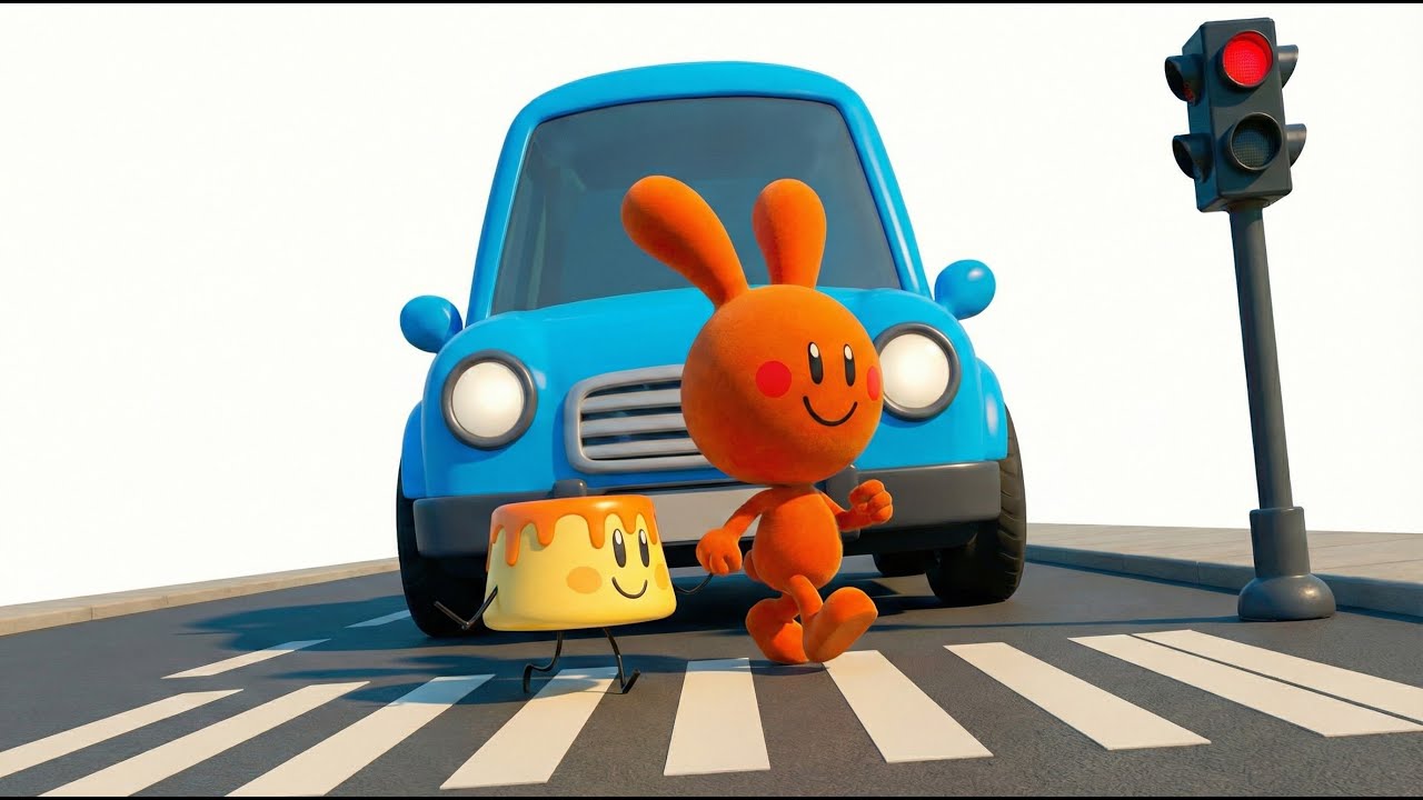 Let’s Cross the Street Safely with Cueio the Bunny 🐰🚦 | Educational ...