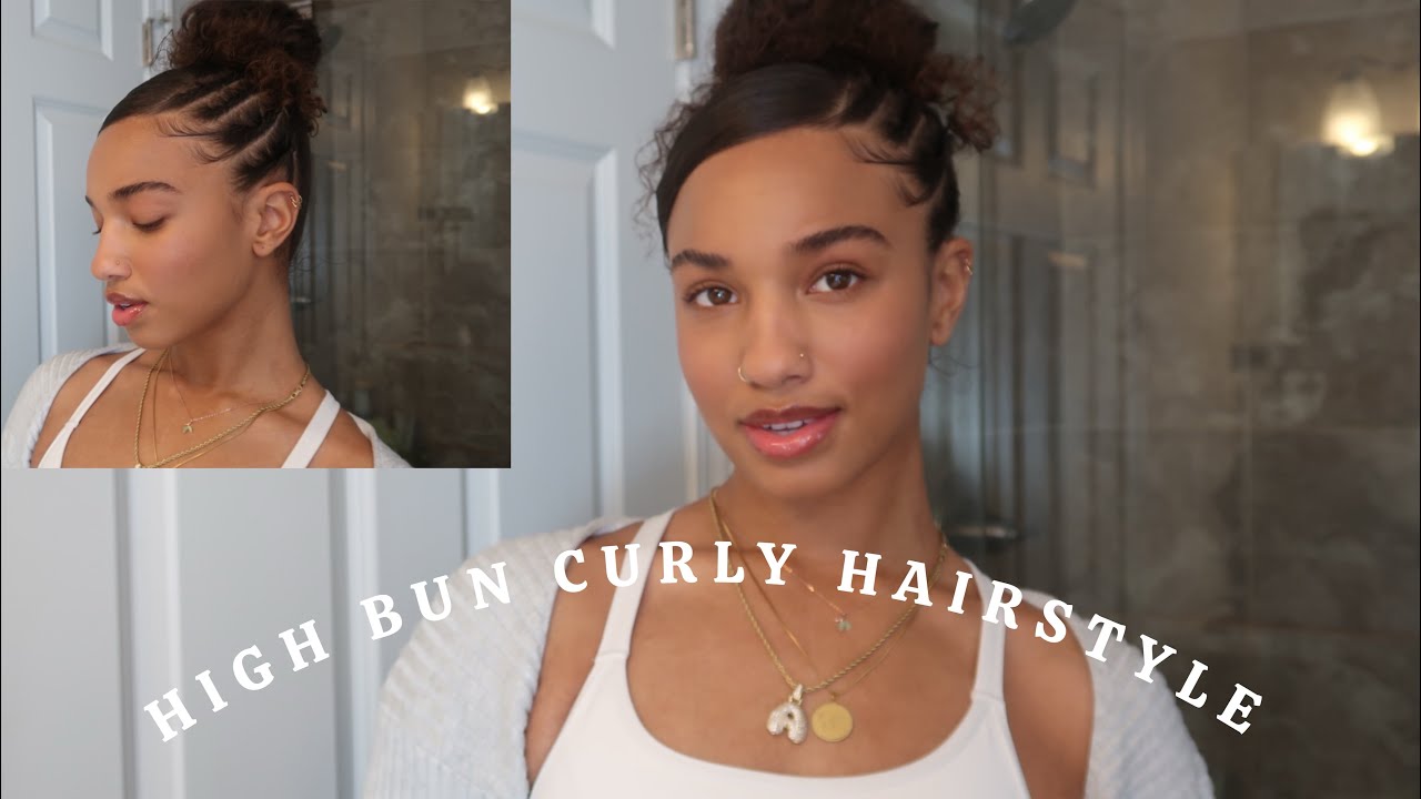 TUTORIAL | HIGH BUN CURLY HAIRSTYLE - YouTube
