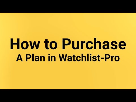 How can I buy a plan in Watchlist Pro? - YouTube